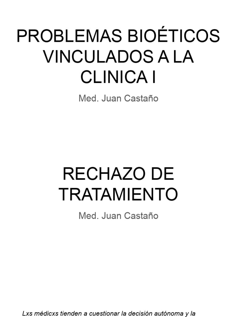 Problemas Bioeticos Vinculados A La Clinica I | PDF | Consentimiento ...