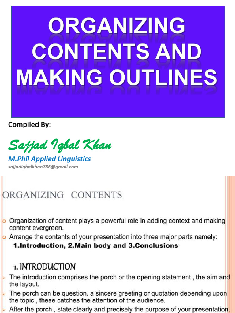 17-Organizing and Outlining | PDF