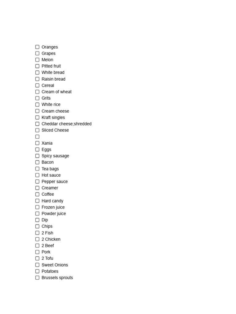 Basic Grocery List.pdf | PDF