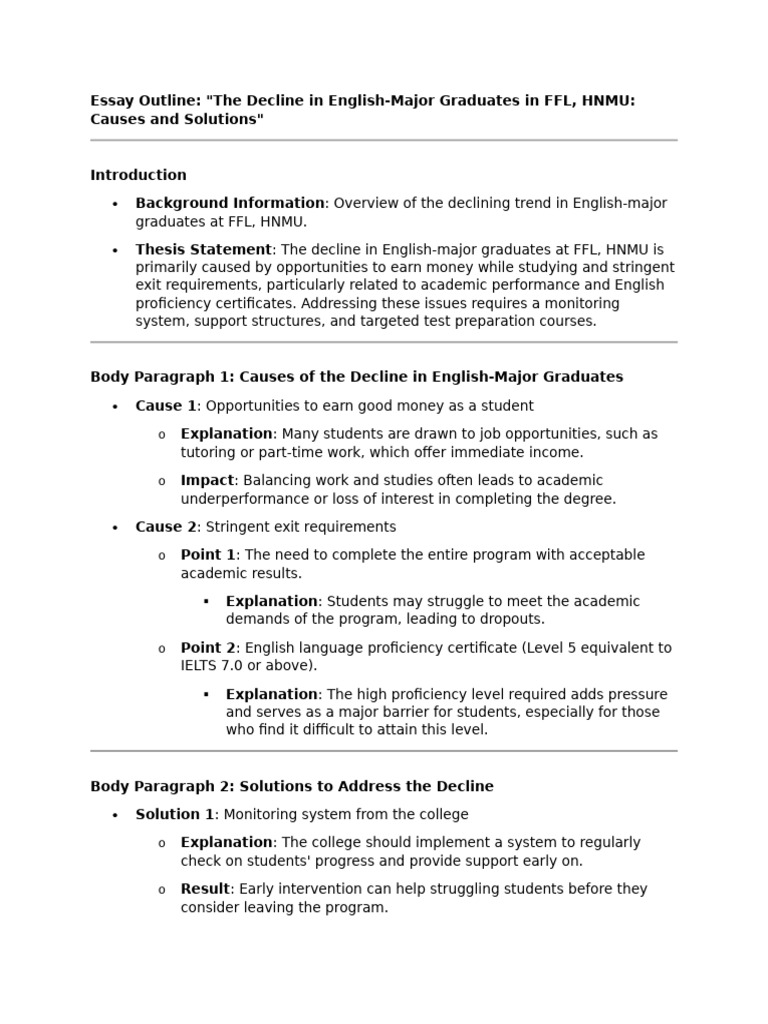 Problem and Solution Essay, Outline | PDF