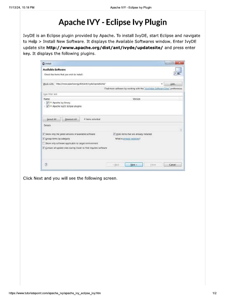 Apache IVY - Eclipse Ivy Plugin | PDF