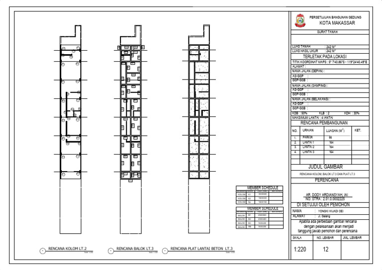 12 Rencana Kolom Balok Dan Plat LT.2 | PDF