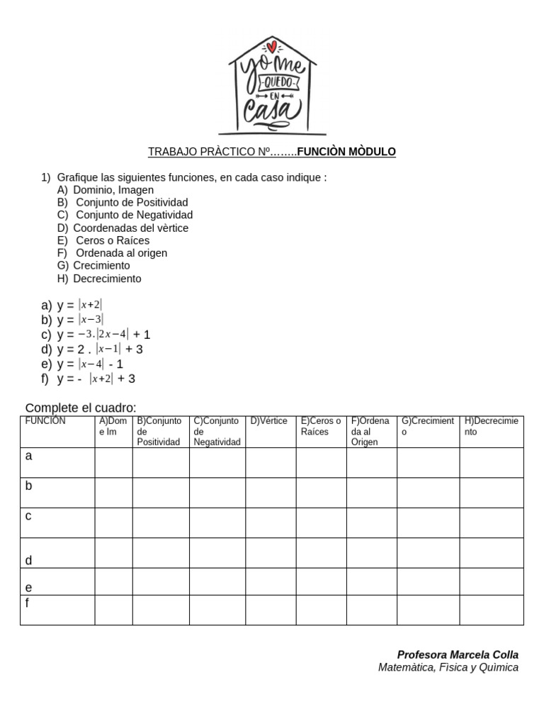 Análisis de Funciones Módulo en Matemáticas | PDF