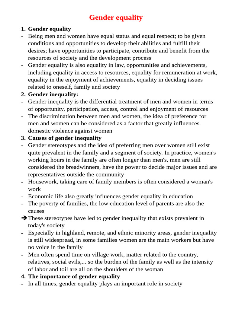 Gender Equality | PDF