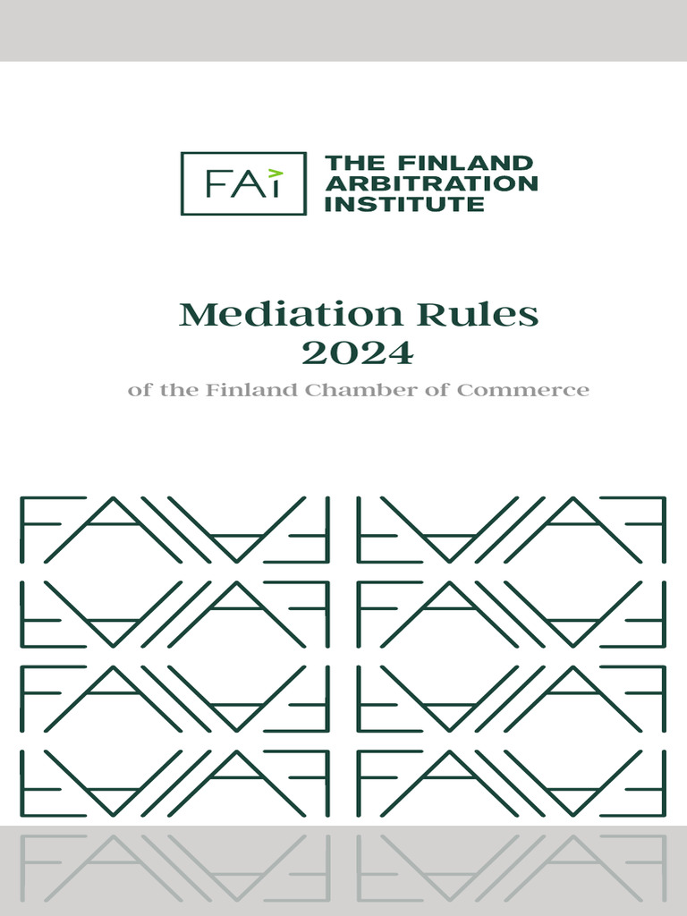 FAI - Mediation Rules | PDF | Mediation | Arbitration