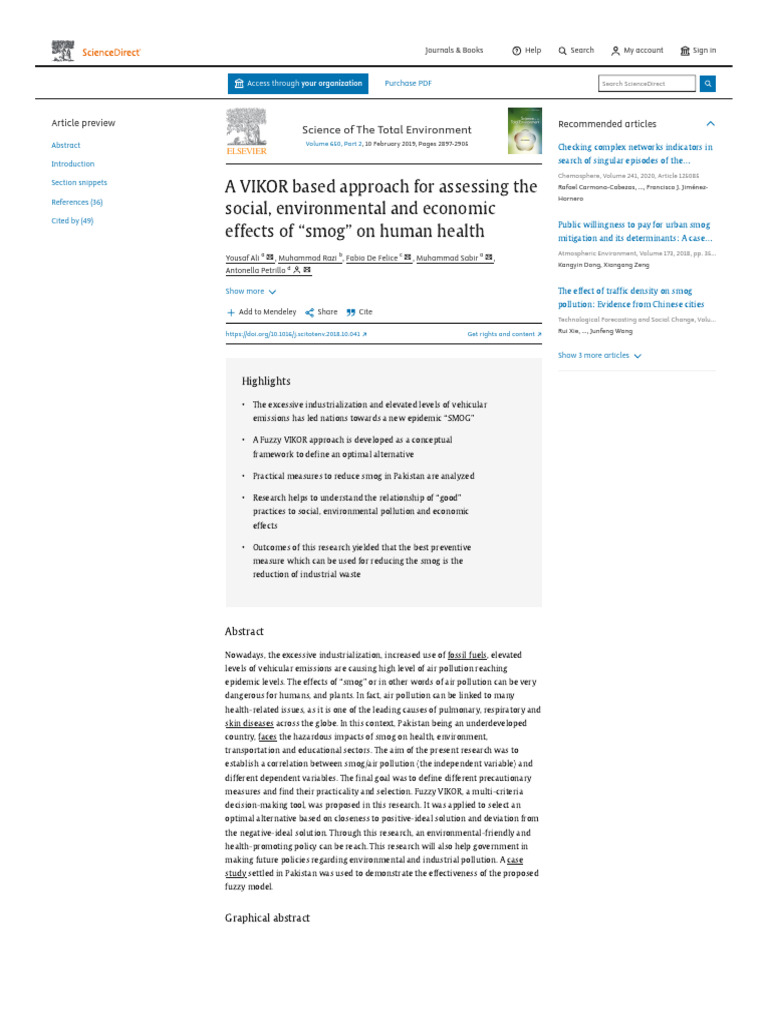 WWW Sciencedirect Com Science Article Abs Pii S0048969718339147 | PDF | Smog | Combustion