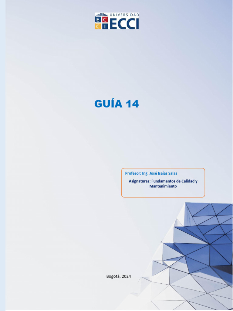 ACT 14 - Fundamentos de Calidad Mantenimiento | PDF | Calidad (comercial) | Planificación