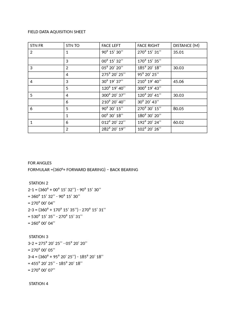 TRAVERSING COMPUTATIONS | PDF TRAVERSING COMPUTATIONS | PDF