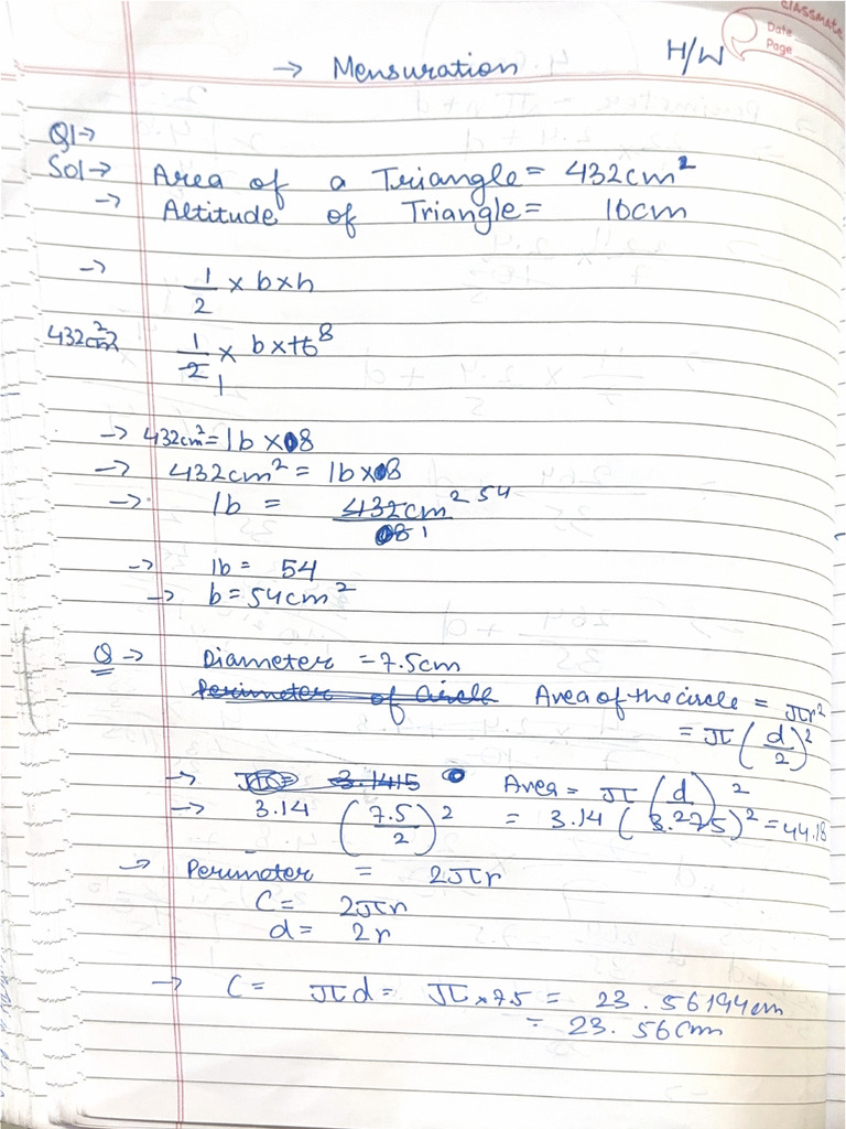 Mensuration Maths | PDF