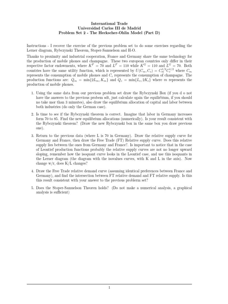 Problem Set 2 (Part D) | PDF | Microeconomics | Economies