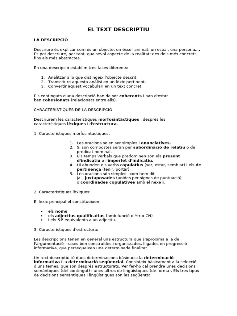 El Text Descriptiucaract | PDF