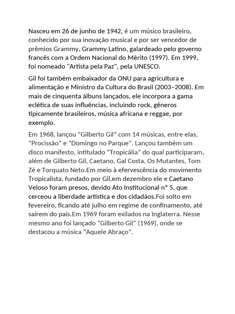 Gilberto Gil | PDF