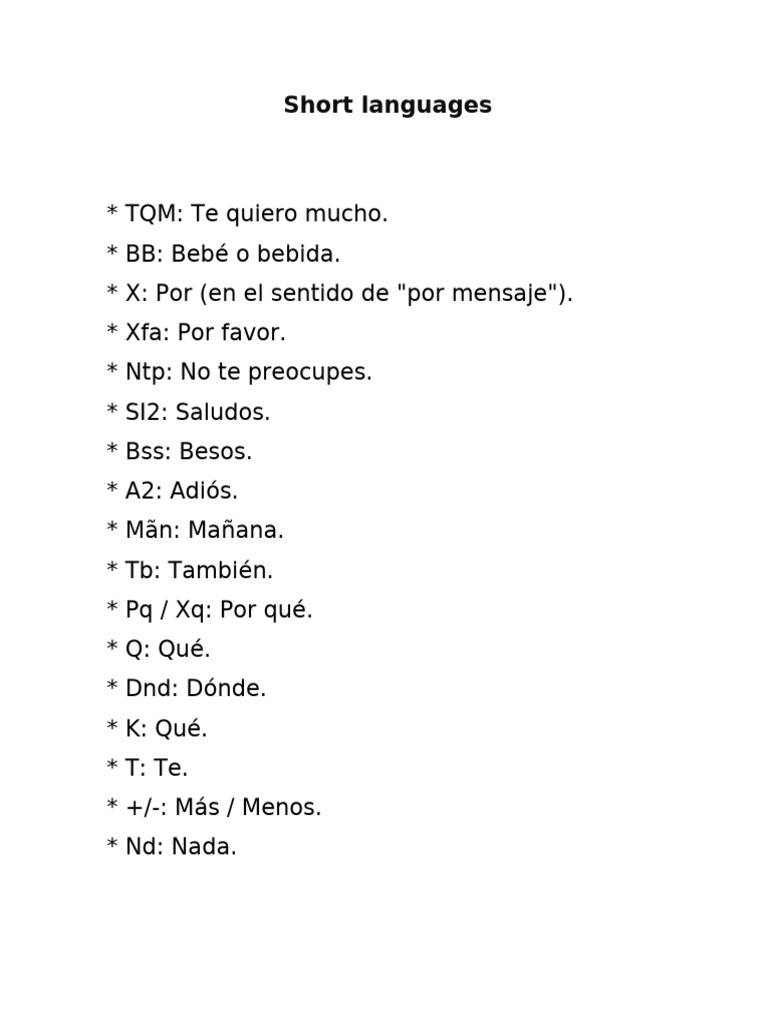 Short Languages | PDF