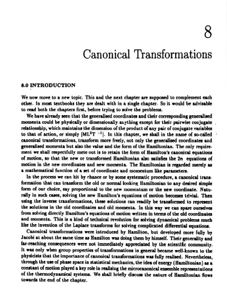Canonical Transformation | PDF | Hamiltonian Mechanics | Momentum