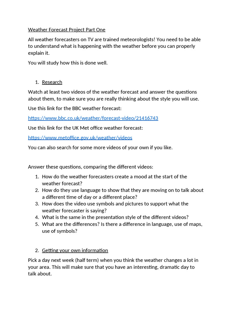 Weather Forecast Analysis Guide | PDF