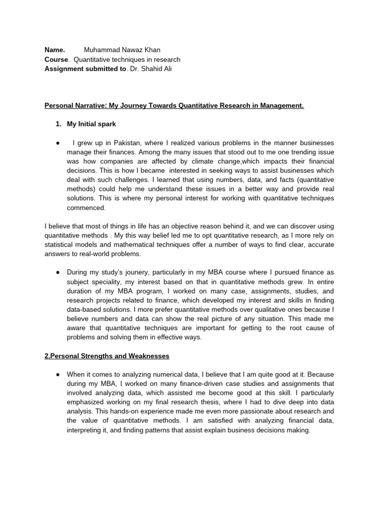 Updated Personal Narrative - My Journey Towards Quantitative Research ...