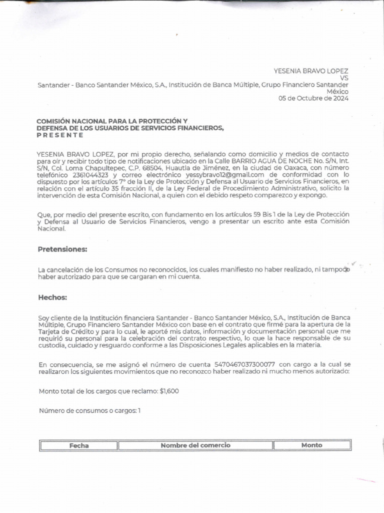 Formato de Queja | PDF