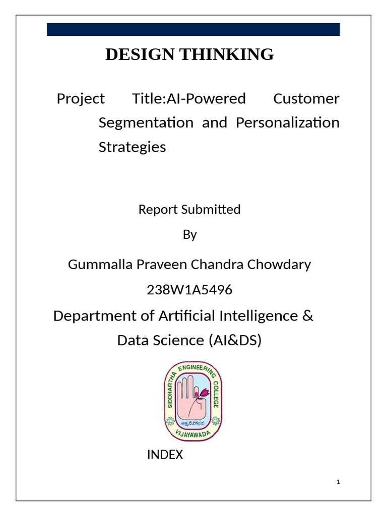 Design Thinking Project Work | PDF | Artificial Intelligence ...