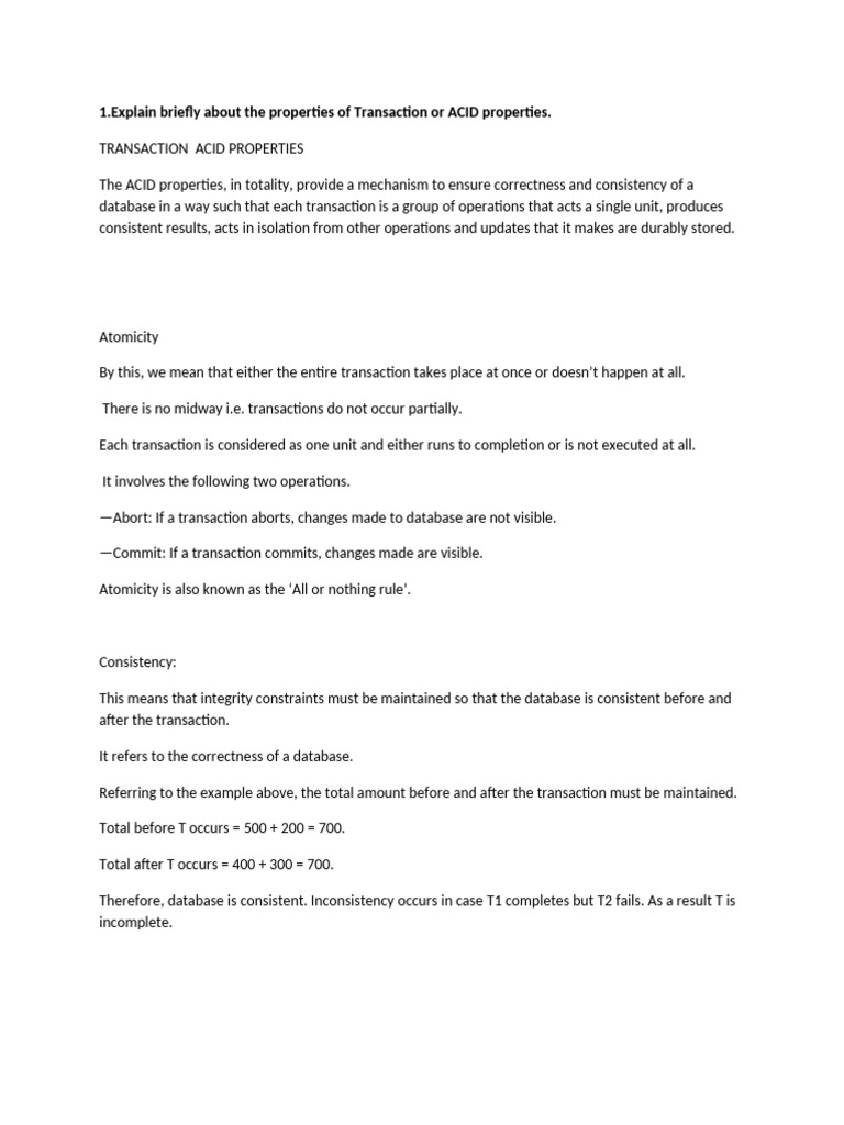 UNIT4 | PDF | Database Transaction | Acid
