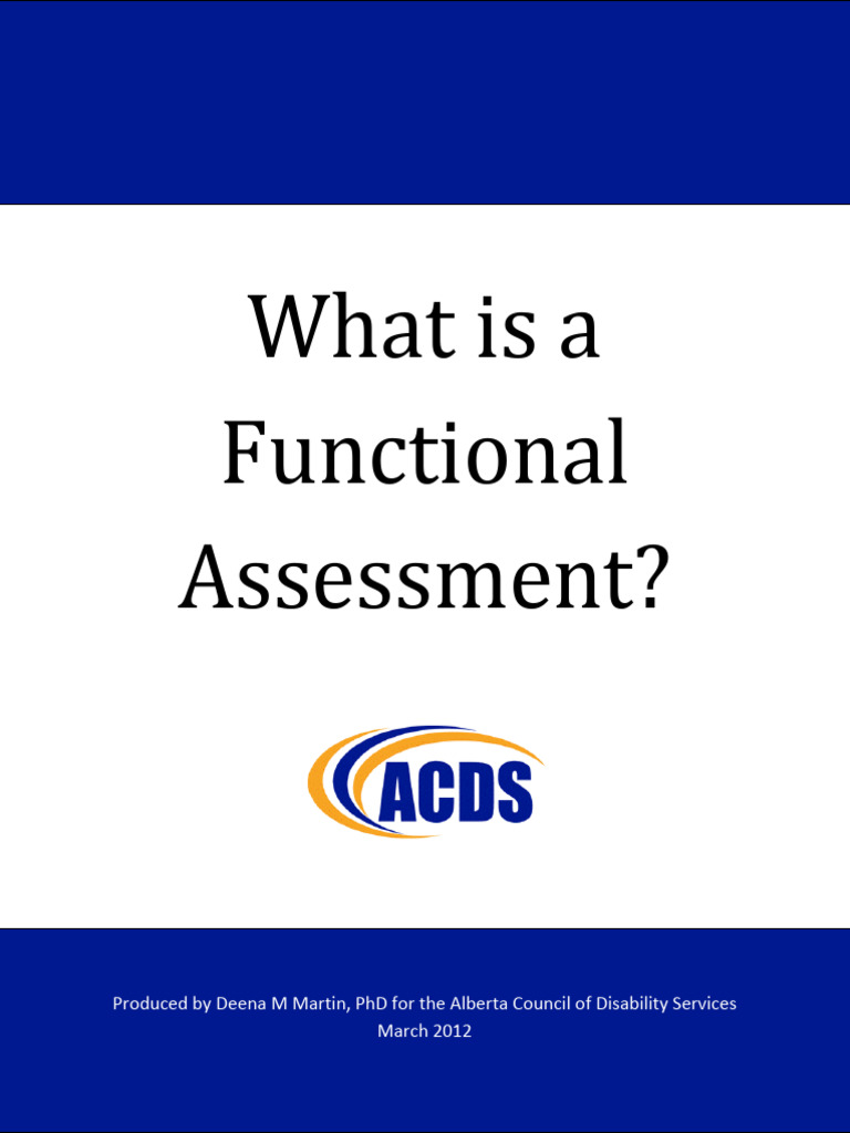 What Is A Functional Assessment Printable Format | PDF | Behavior | Risk