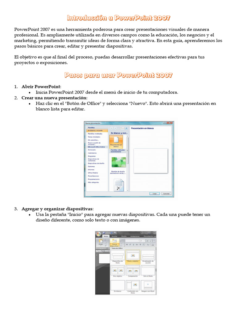 Introducción A PowerPoint 2007 | PDF | Microsoft PowerPoint | Informática