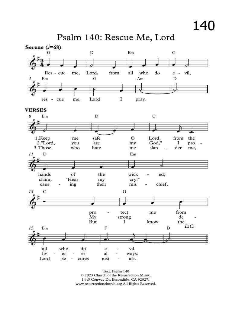 140 psalm 140 - Full Score | PDF | Bible Content | Psalms