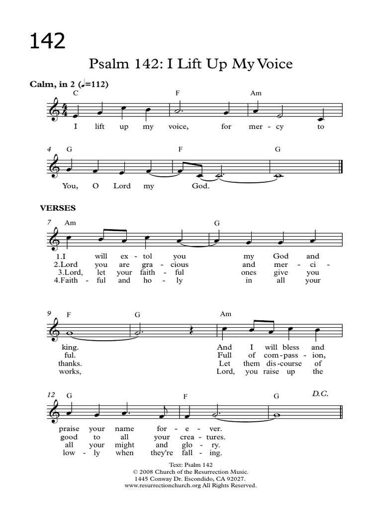 142 Psalm 142 - Full Score | PDF | Psalms | Wisdom Literature