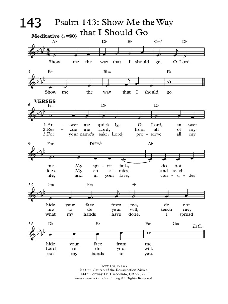 143 Psalm 143 - Full Score | PDF | Psalms | Wisdom Literature