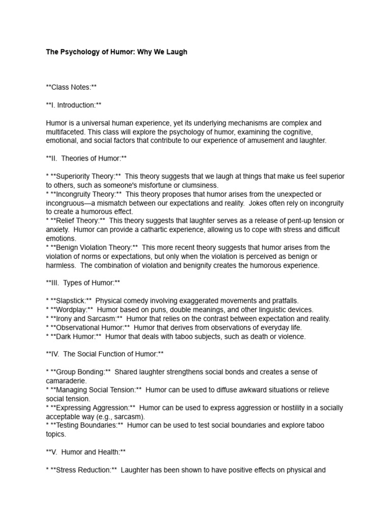 Understanding Humor Psychology | PDF | Humour | Emotions