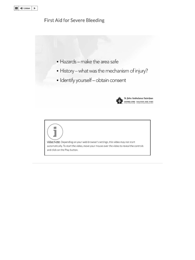 8.4 First Aid For Severe Bleeding | PDF