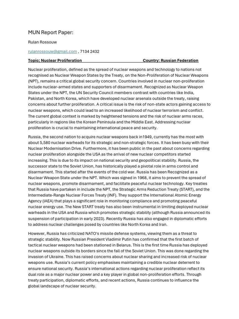 Russia_nuclear | PDF | Nuclear Weapons | Nuclear Proliferation Russia_nuclear | PDF | Nuclear Weapons | Nuclear Proliferation