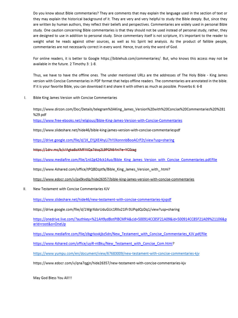 KJV Bible with Concise Commentaries PDF | PDF | Bible | King James Version