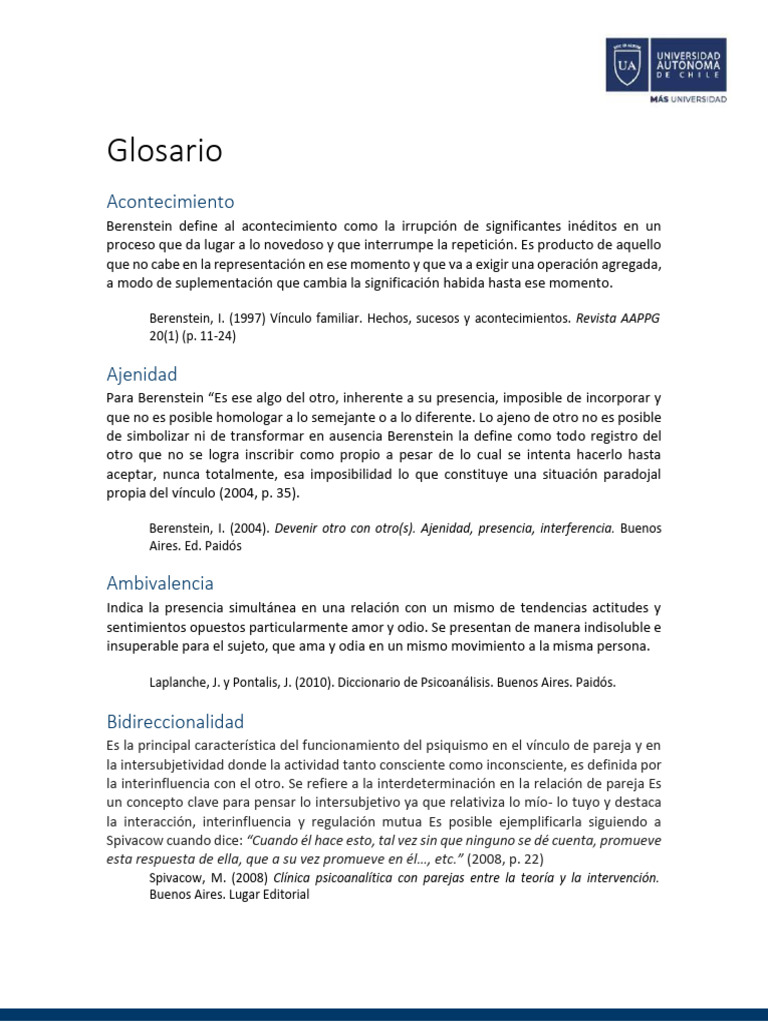 DIPP Glosario C3 | PDF | Psicoanálisis | Libido