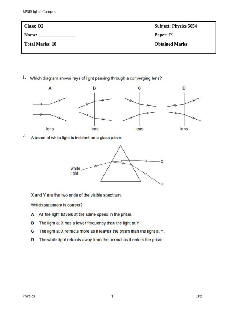 O2 Phy CP2 | PDF | Science & Mathematics | Technology & Engineering