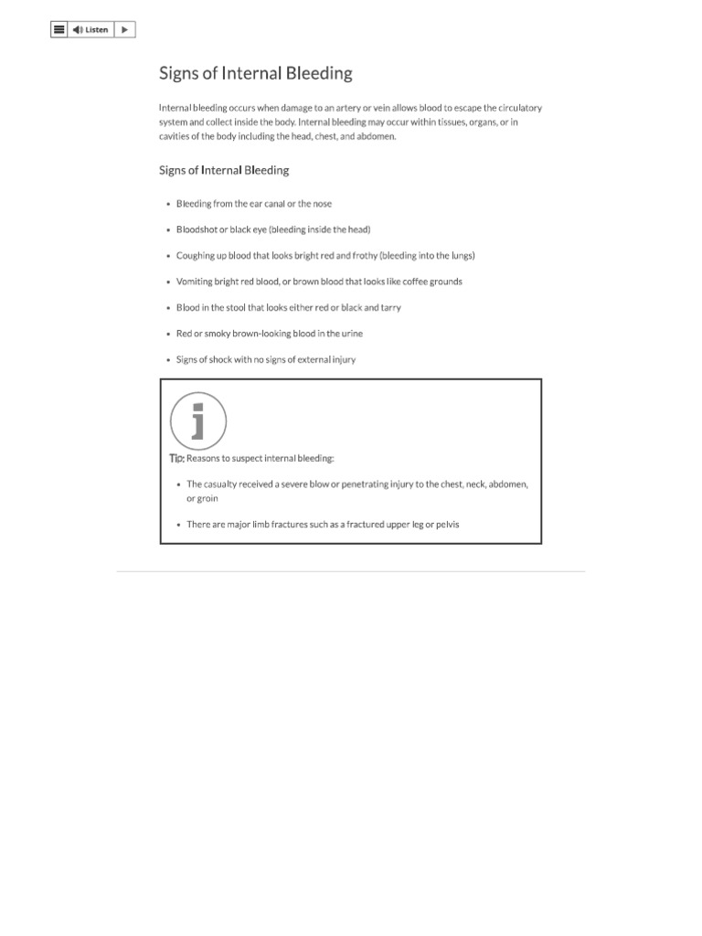 8.12 Signs of Internal Bleeding | PDF
