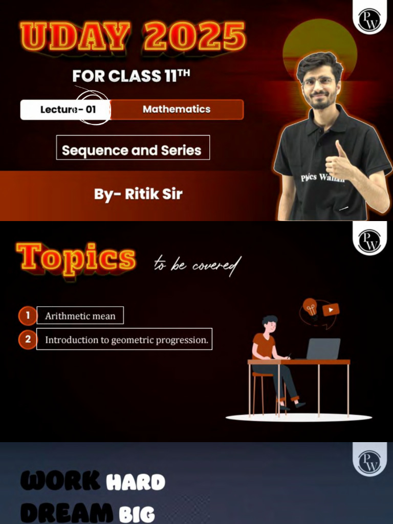 Sequence and Series 01 - Class Notes PDF | PDF