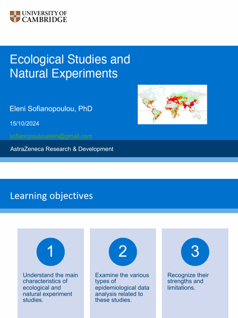 Ecological Studies and Natural Experiments: Eleni Sofianopoulou, PHD ...