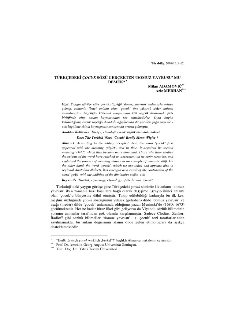 Cocuk Domuz Yavrusu Ceviri | PDF