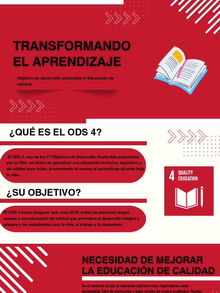 ODS 4 Educación de Calidad | PDF | Desarrollo sostenible | Enseñando