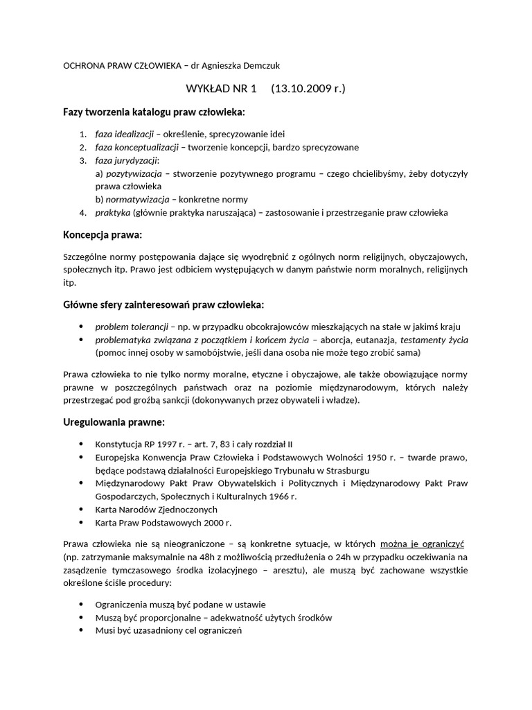 Ochrona Praw Człowieka | PDF