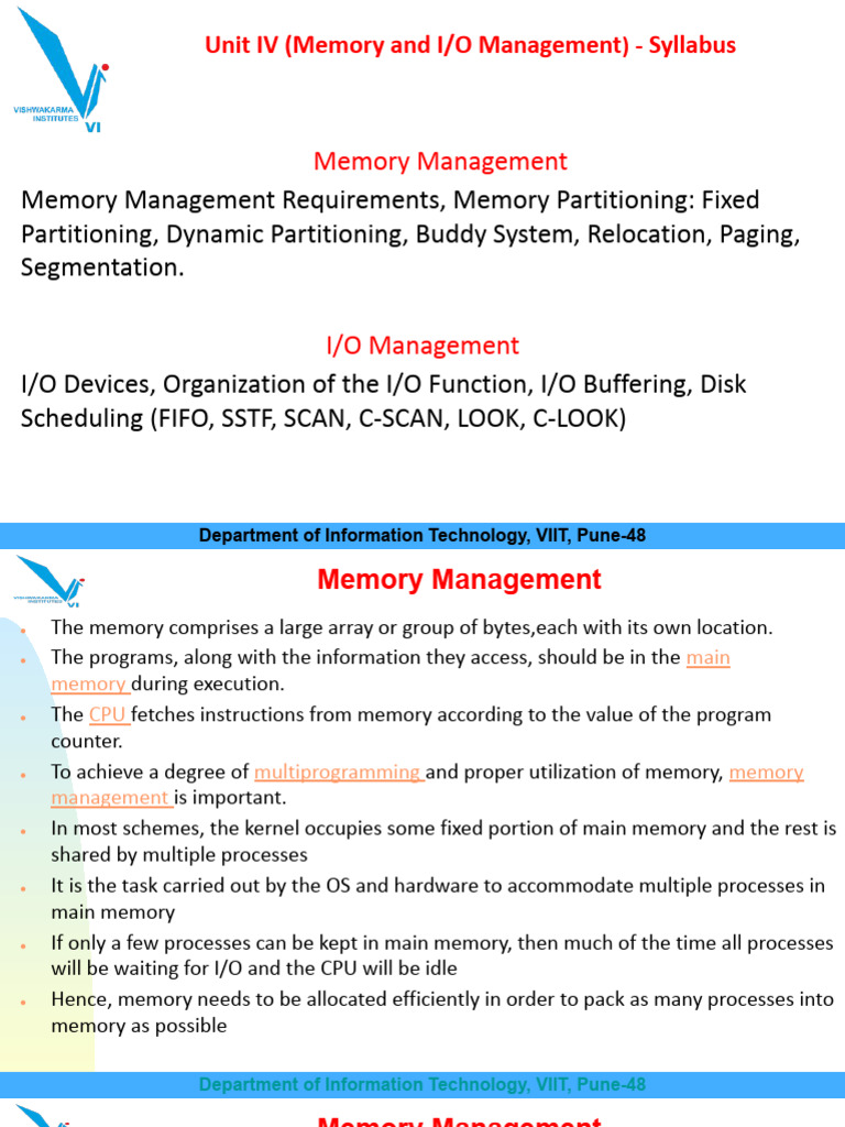 OSSP Unit 4 Presentation | PDF | Process (Computing) | Computer Data Storage