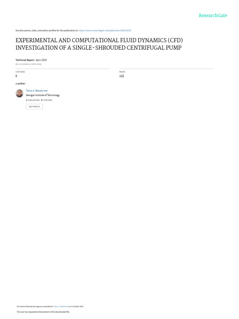 Experimental and Computational Fluid Dynamics (CFD) Investigation of A Single-Shrouded ...