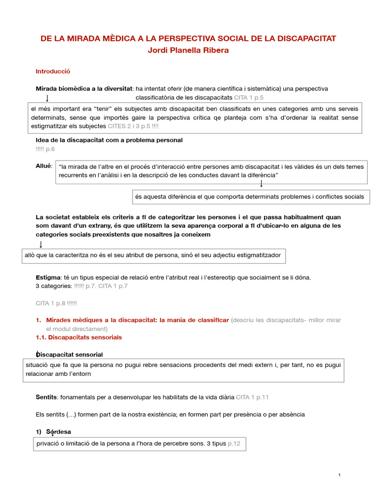 Apunts Mòdul 1 Diversitat Funcional | PDF