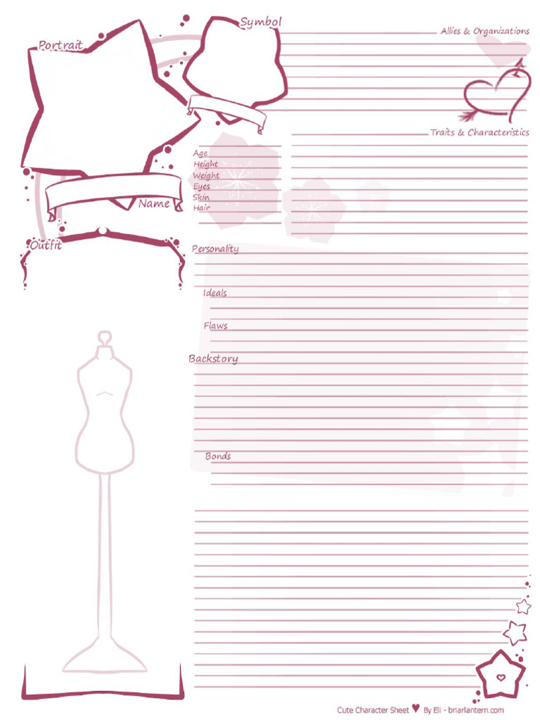 Character Sheet Rol-Playing Game | PDF