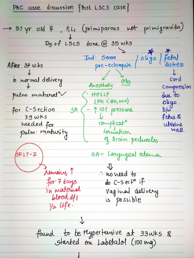 PNC Case Discussion (Post LSCS) | PDF