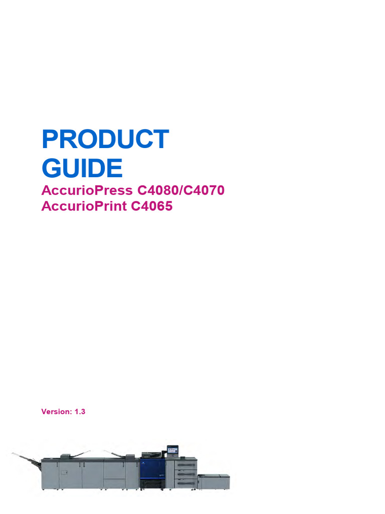 Product Guide: Accuriopress C4080/C4070 Accurioprint C4065 | PDF ...