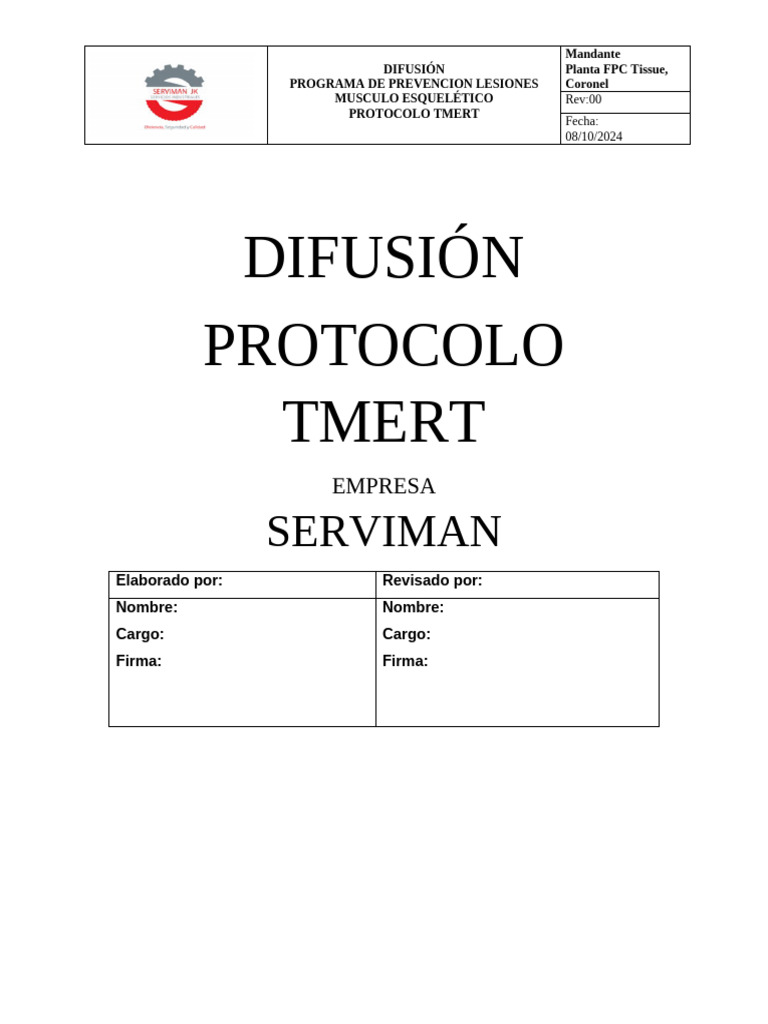 Difusión Programa Protocolo Tmert | PDF | Evaluación