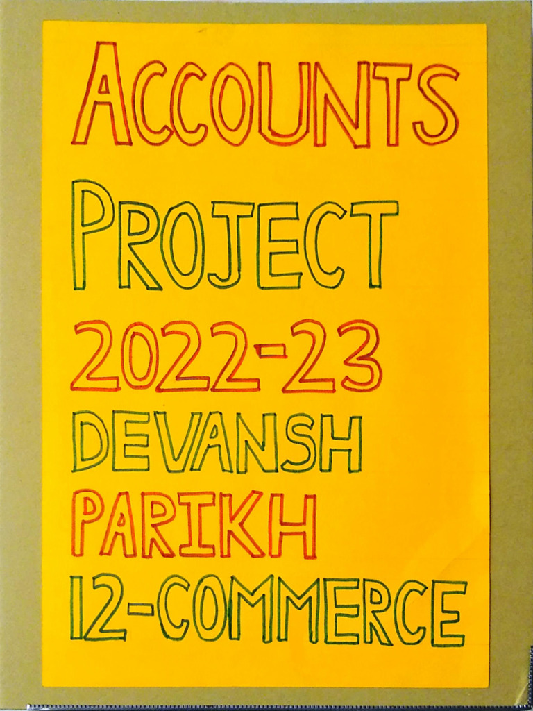 Accounts Project 2 Isc 2023 | PDF
