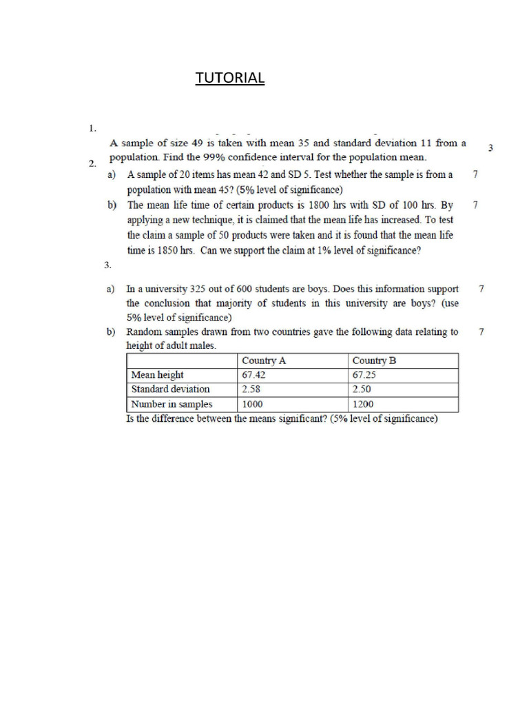 Maths Tutorial | PDF