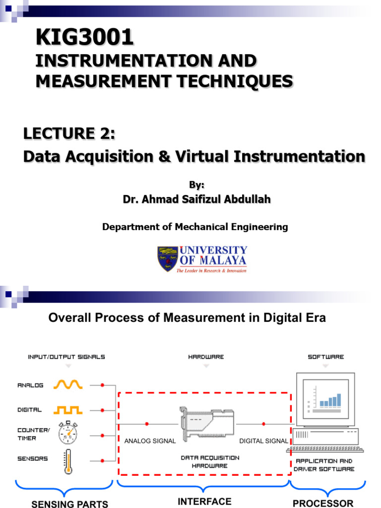 KIG3001 Lecture 2 - DAQ and Virtual Instrumentation | PDF | Data Acquisition | Instrumentation